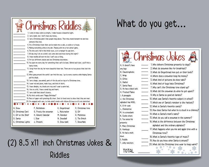 Christmas Riddles Game Christmas Trivia Christmas Jokes Kids Printable ...