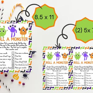 Roll A Monster Dice Game, Printable Kids Halloween Game, Halloween ...