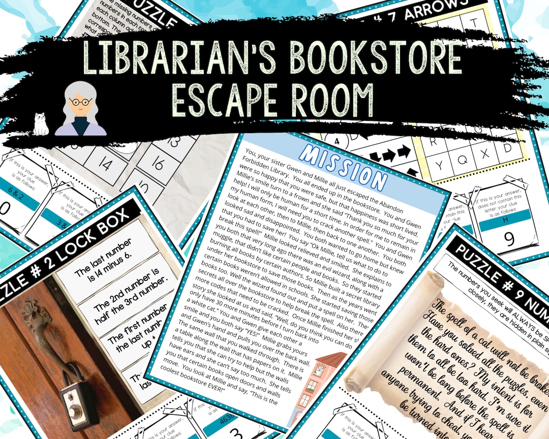 Escape Room for Kids, Printable Escape Room Kit, Library Escape Room ...