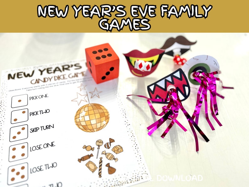 New Years Eve Kids Game Bundle, New Years Eve Family Games, New Year ...