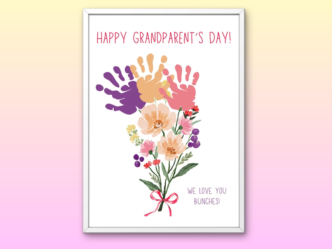 Grandparent's Day Handprint Craft, Grandparent's Day Craft, DIY Gift ...
