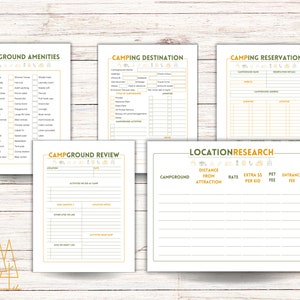 Camping Planner, RV Planner, RV Printable Camping Itinerary, Campsite ...