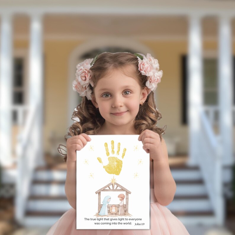 Christmas Nativity Handprint Keepsake Craft Birth of Jesus Story ...
