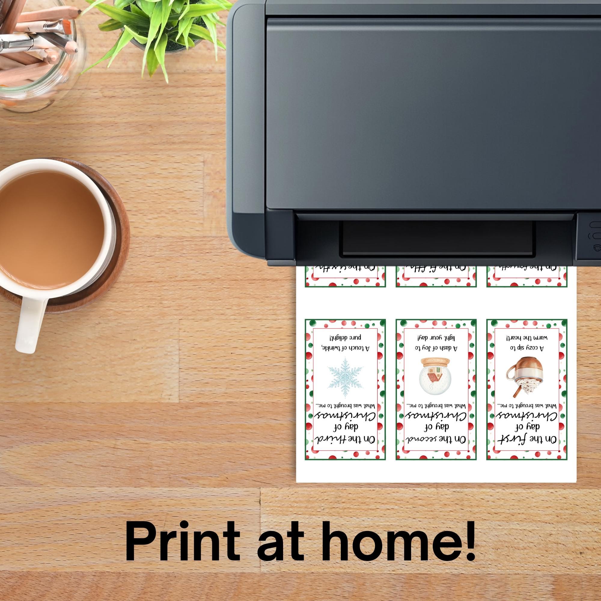 12 Days of Christmas Gift Tags Advent Calendar Christmas Countdown ...