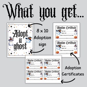 Adopt A Ghost Party Favor Ghost Adoption Certificate Halloween Pet ...