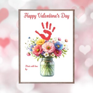 Valentine Handprint Bouquet Gift From Kids Grandkids Custom Valentine ...