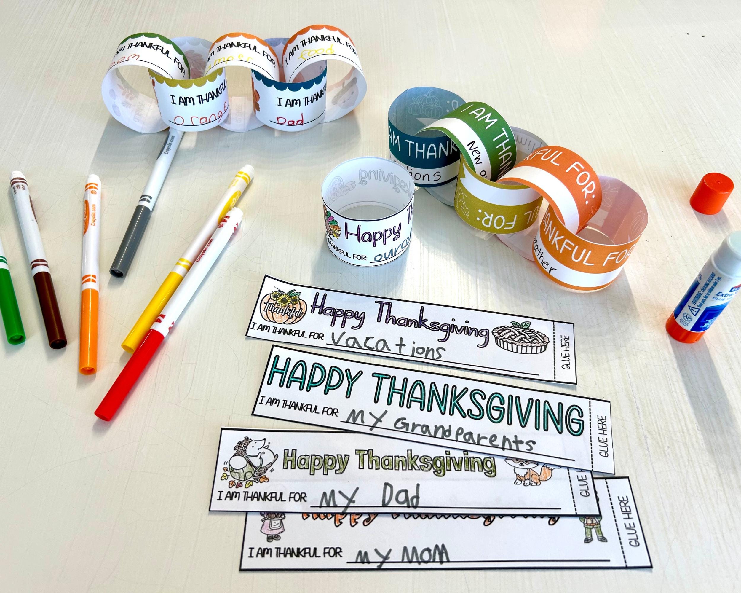 Thanksgiving Gratitude Paper Chain, Family Thanksgiving Activity ...