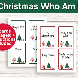 Christmas Who Am I, Christmas Party Game, Family Friendly Christmas ...
