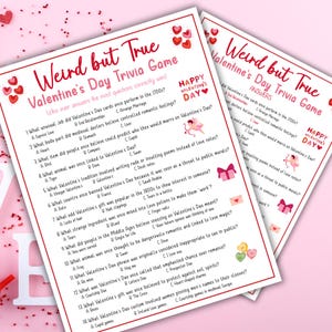 Valentine's Day Trivia Game Fun Facts Trivia Quiz Weird but True ...