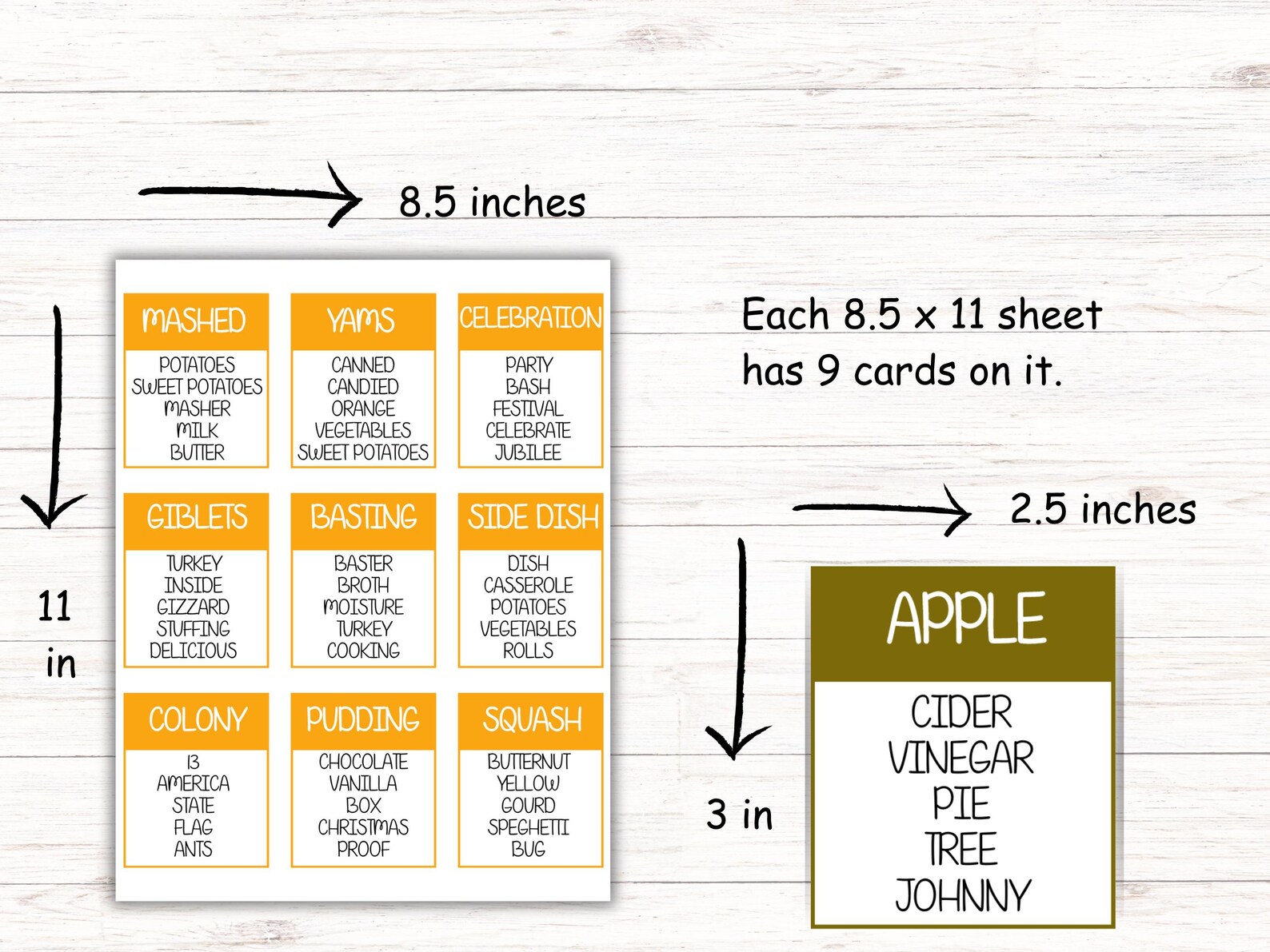 Thanksgiving Taboo Family Game, Thanksgiving Game Cards, Family ...