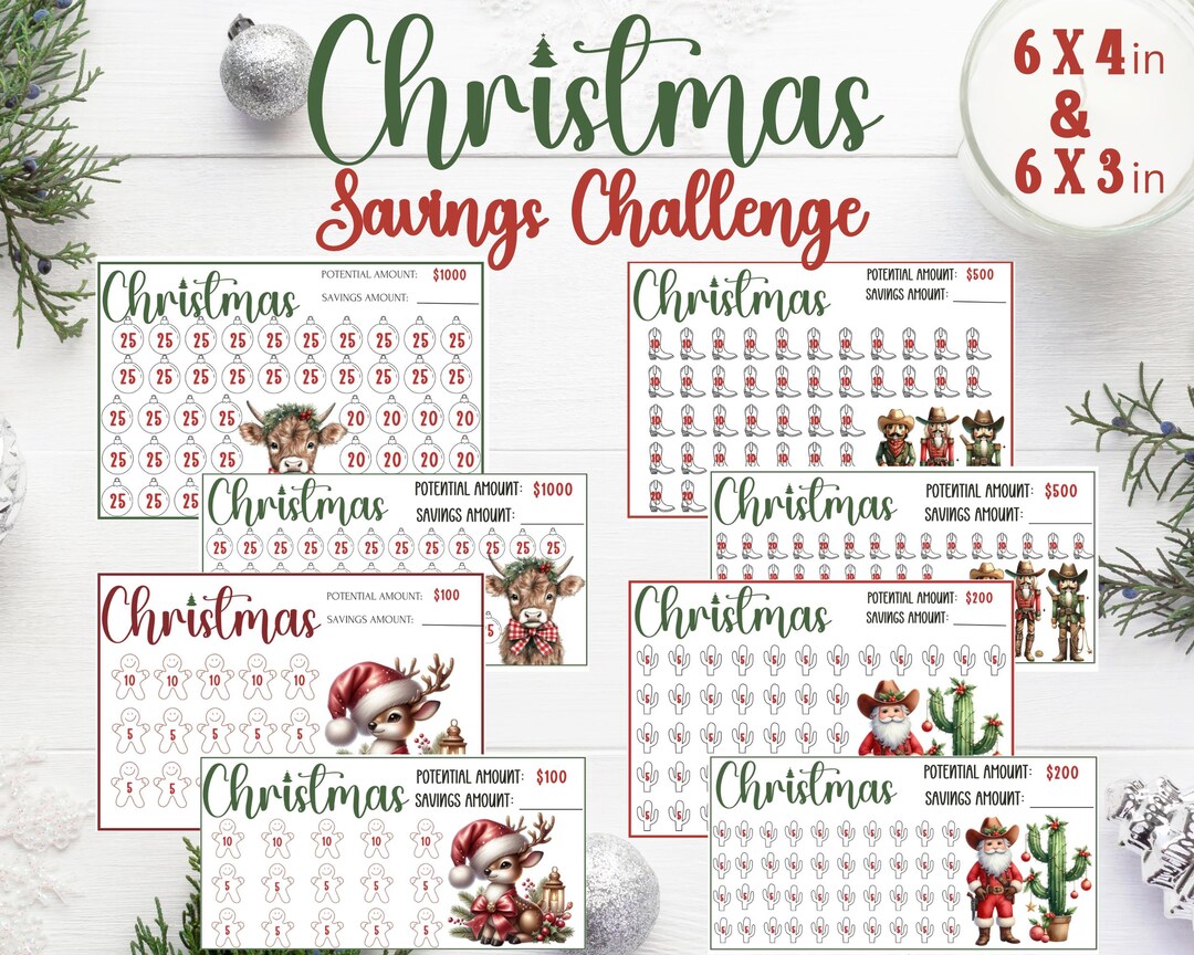 Christmas Savings Challenge Printable, Christmas Savings Tracker ...