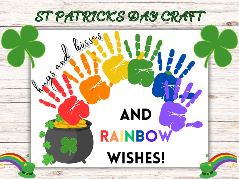 St Patrick's Day Handprint Craft for Preschool, St Patrick Homeschool ...