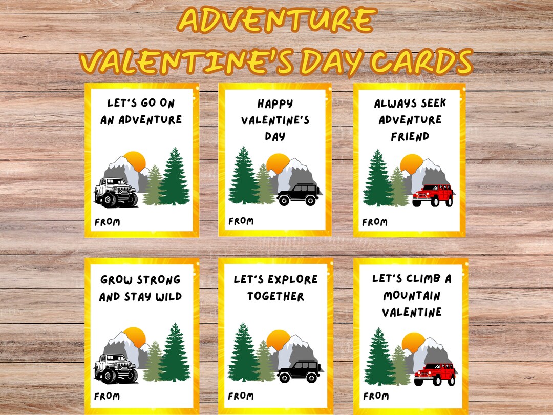 Outdoor Valentine Day Card for Kid Adventure Valentine Day Card Off ...