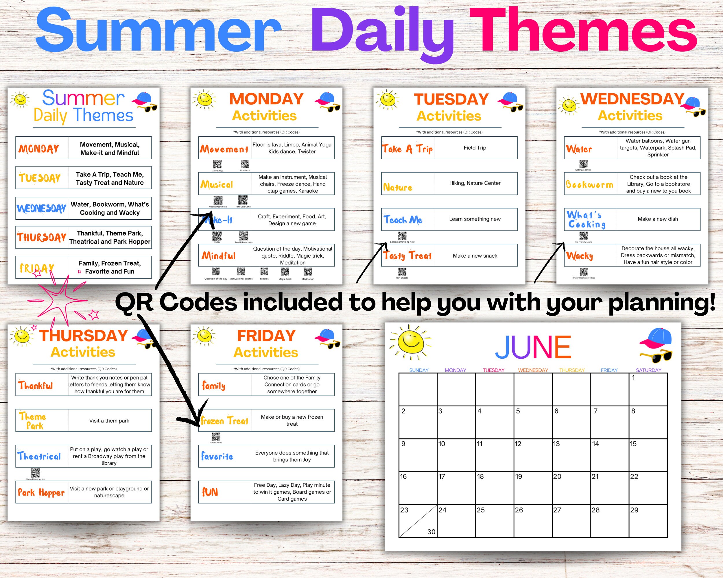 Summer Camp at Home, Summer Planner, Kids Summer Schedule, Summer ...