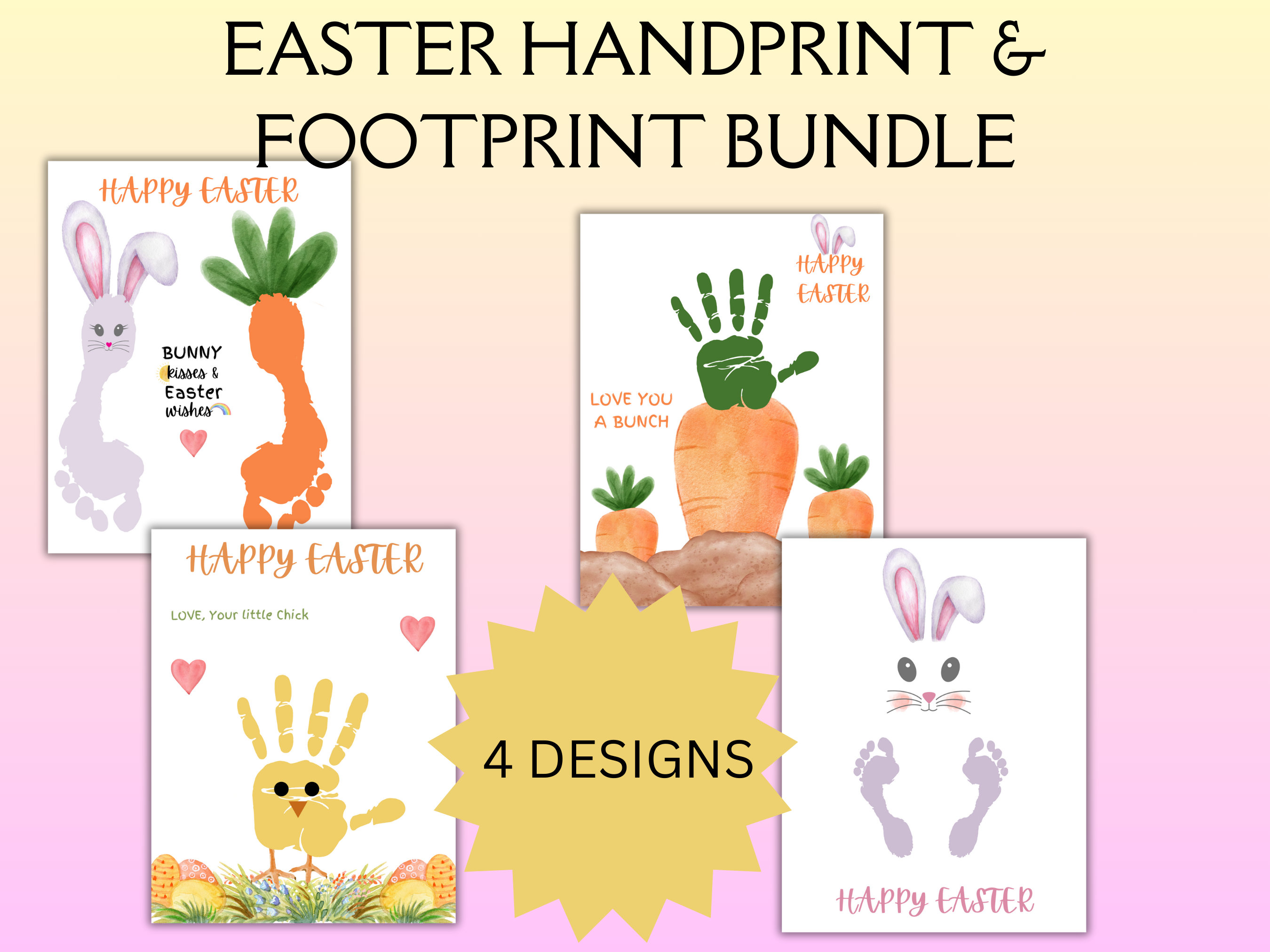 Easter Handprint Craft, Easter Footprint Art, Bunny Footprint, Bunny ...