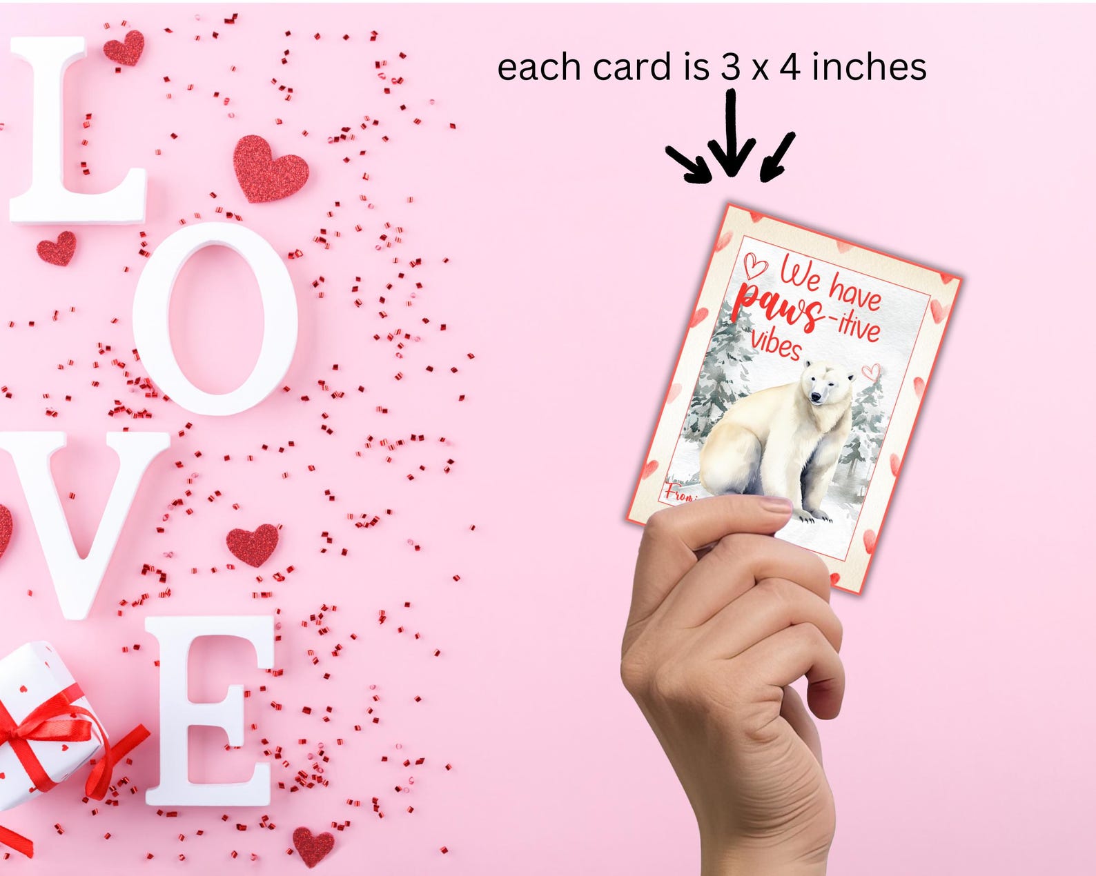 Polar Bear Valentine Cards for Boy and Girl Outdoor Valentine Artic ...