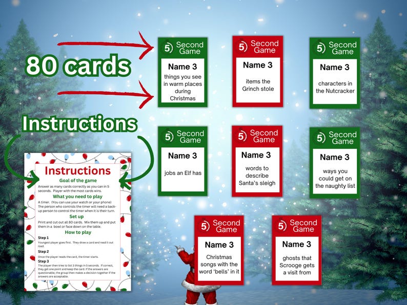 Christmas 5 Second Game, Christmas Party Game, Games for Christmas ...