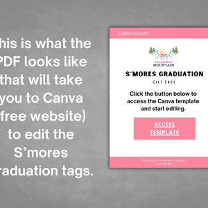 Graduation Gift Tag Grad Party Favor Graduation Thank You Smores Favor ...