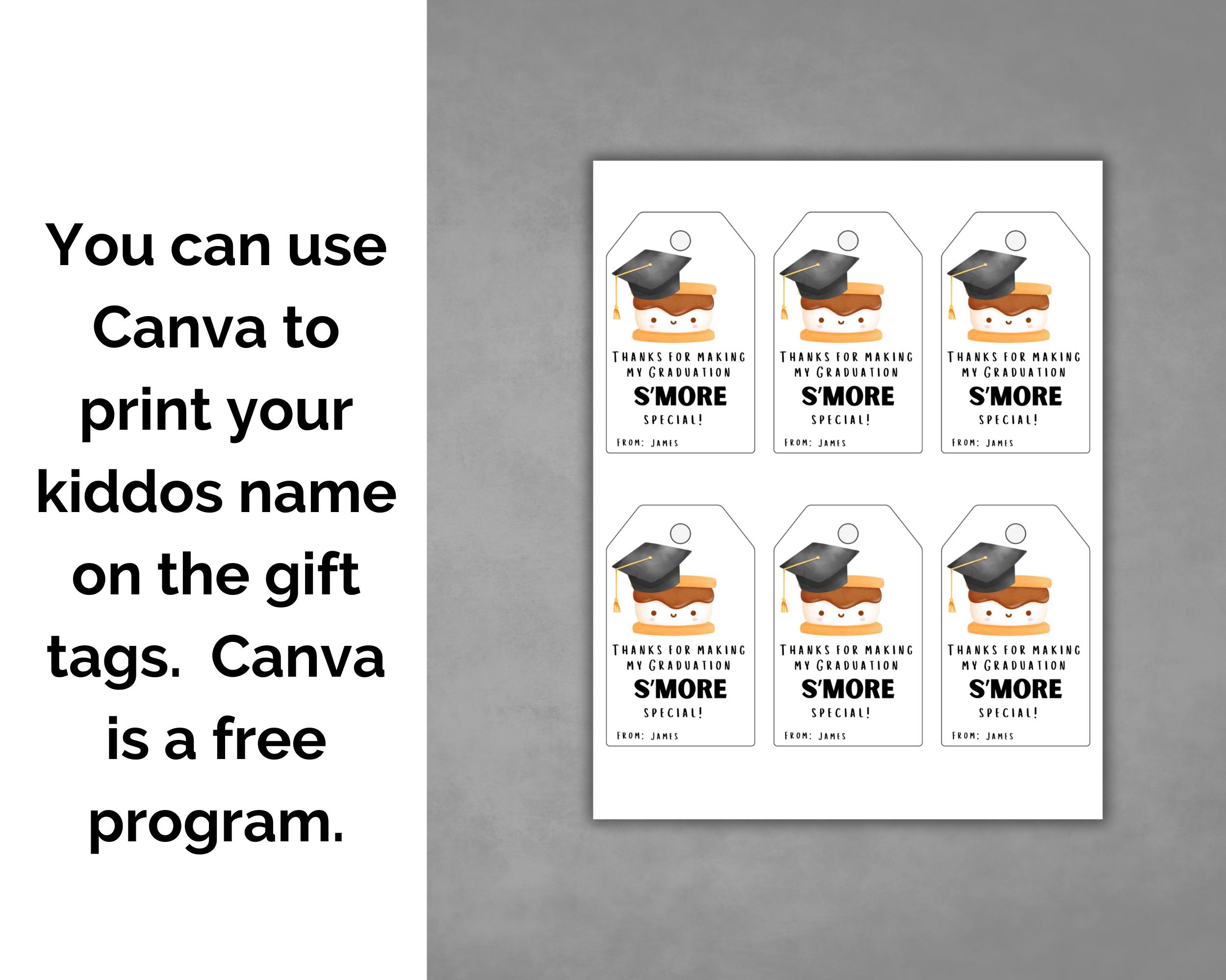 Graduation Gift Tag Grad Party Favor Graduation Thank You Smores Favor ...