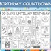 Birthday Countdown for Child Calendar Countdown for Birthday Coloring ...