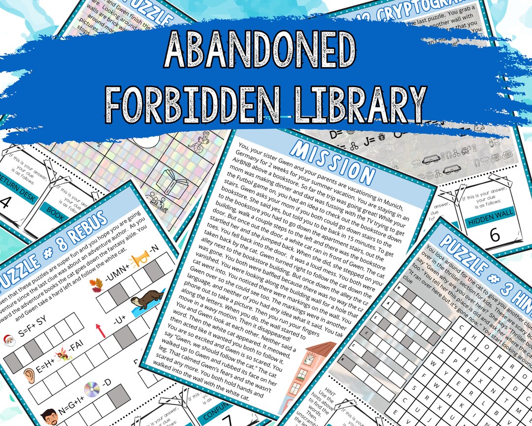 Escape Room for Kids, Printable Escape Room Kit, Library Escape Room ...