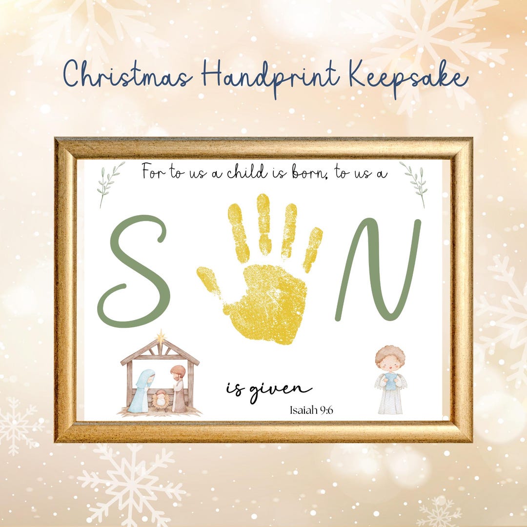 Christian Christmas Handprint Keepsake Craft Birth of Jesus Story ...