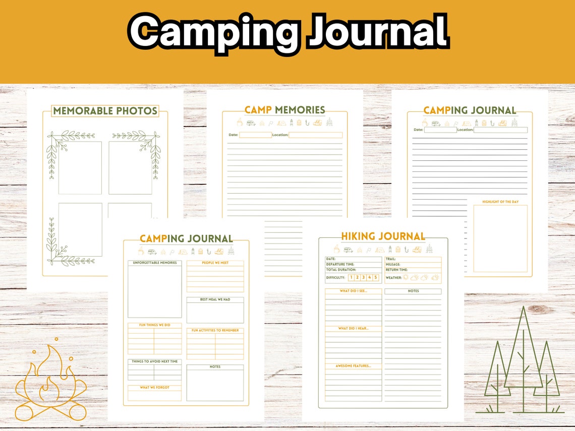Camping Journal, Adventure Journal, RV Travel Journal, Travel Journal ...