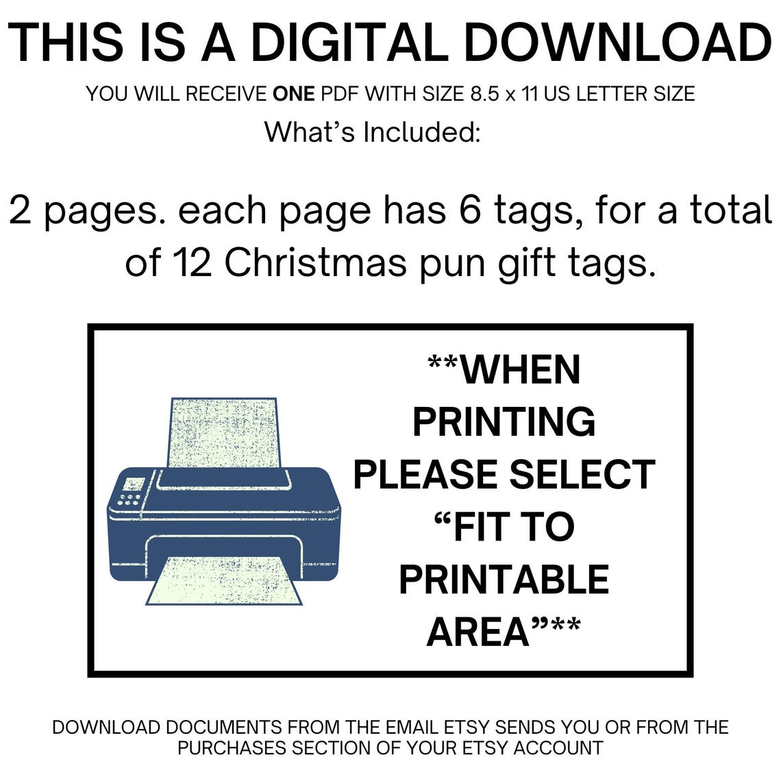 12 Days of Christmas Pun Gift Tags Advent Calendar Christmas Countdown ...