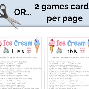 Ice Cream Trivia Birthday Party Fun Office Work Social Kids Summer Camp ...