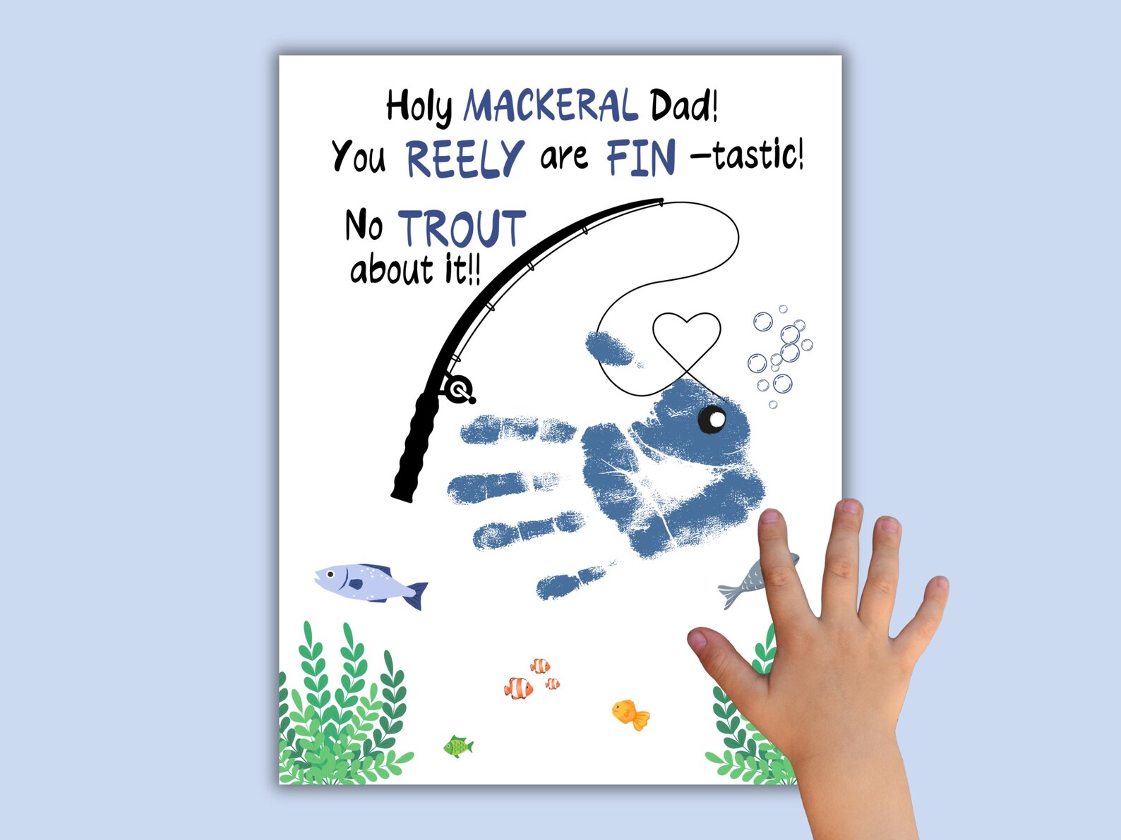 Father's Day Fish Handprint Art Fathers Day Fishing Handprint Craft ...