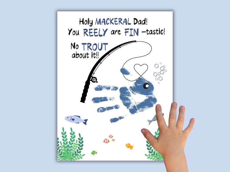 Father's Day Fish Handprint Art Fathers Day Fishing Handprint Craft ...