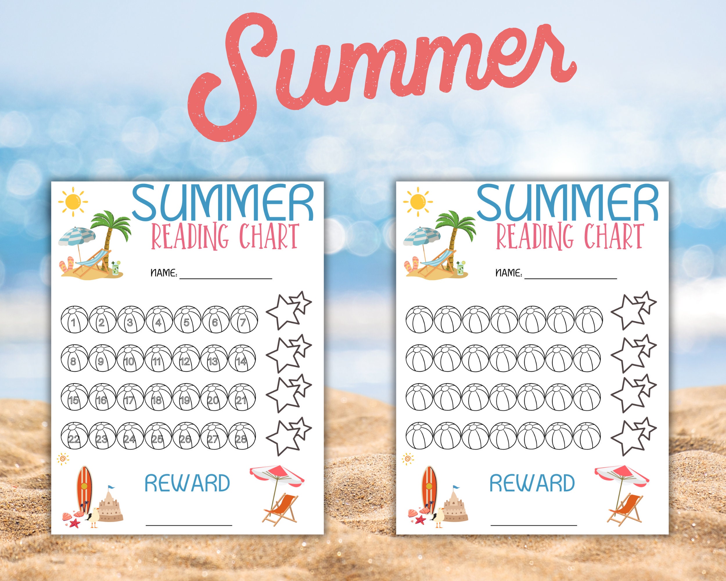 Summer Reading Log for Kids, Summer Reading Chart, Summer Reading Log ...