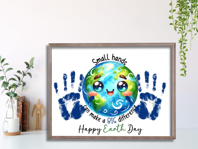 Earth Day Handprint Art Craft for Homeschool Activity Earth Day ...