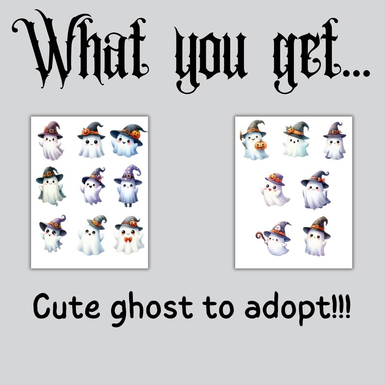 Adopt A Ghost Party Favor Ghost Adoption Certificate Halloween Pet ...