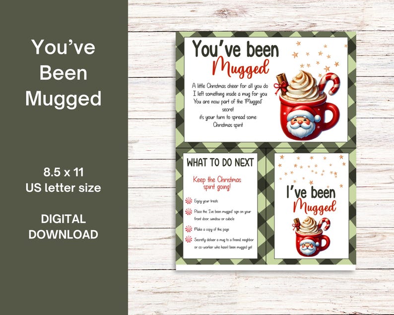 You've Been Mugged Christmas Printable Gift Exchange Game, Christmas ...