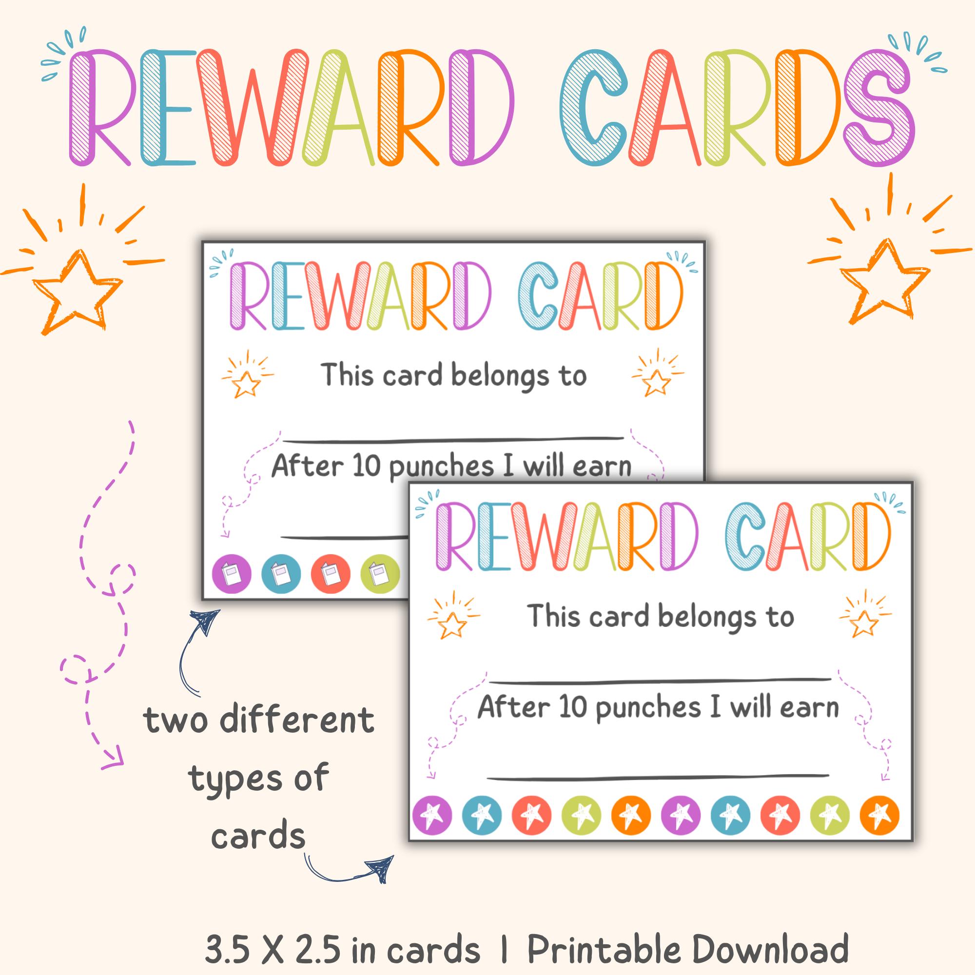 Homeschool Reading Resource Reward Behavior Cards Reward System Chore ...