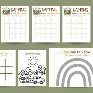 Kids Camping Games Bundle Summer Activities Camping Bingo Camping ...
