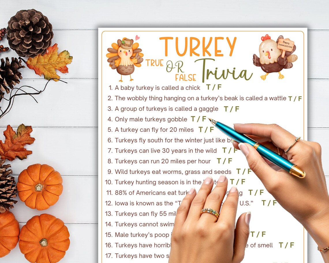 Turkey Trivia, Thanksgiving Trivia Game, Classroom Games, Turkey Quiz ...