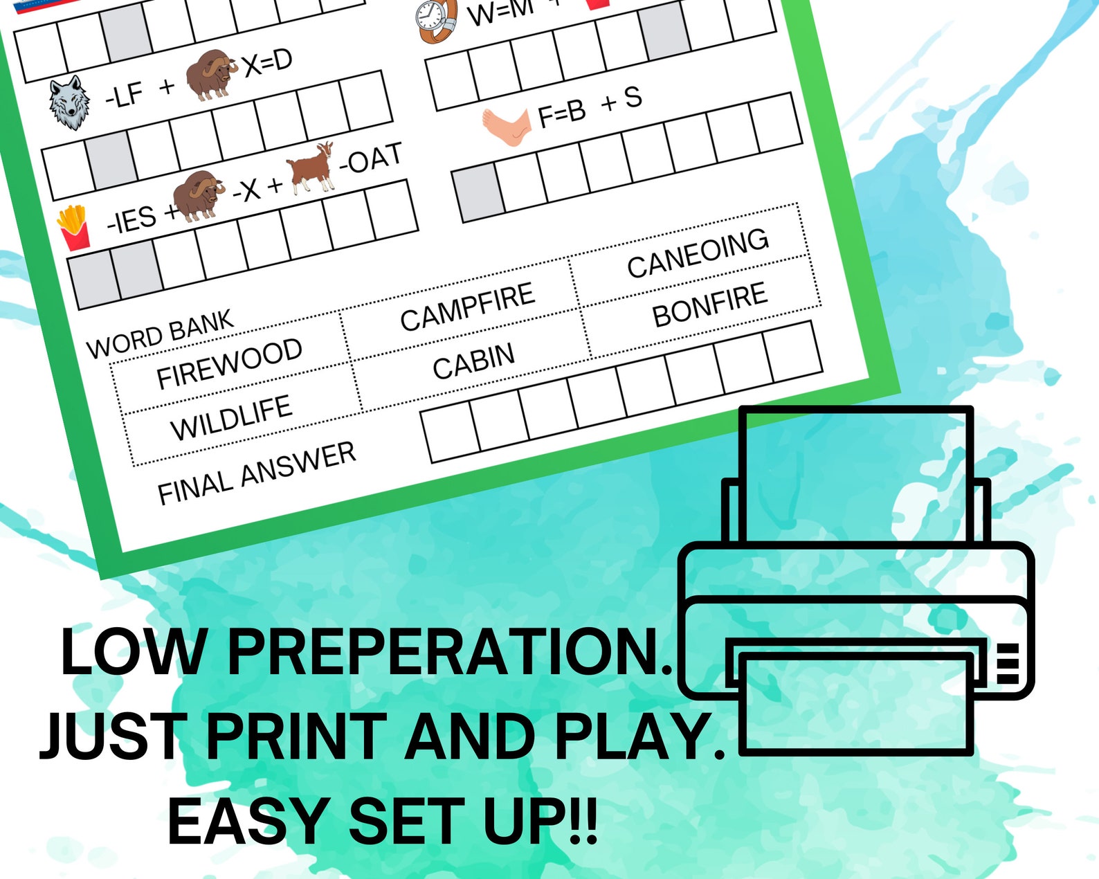 Escape Room for Kids, Printable Escape Room Kit, Wilderness Camp Escape ...