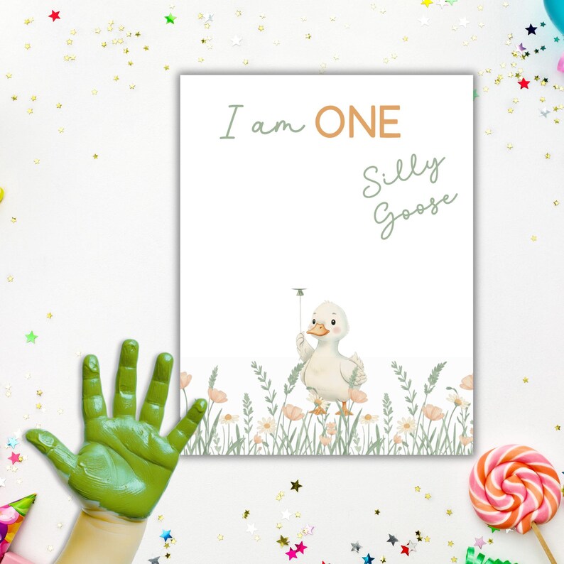 One Silly Goose Birthday Handprint Craft My First Birthday Baby ...