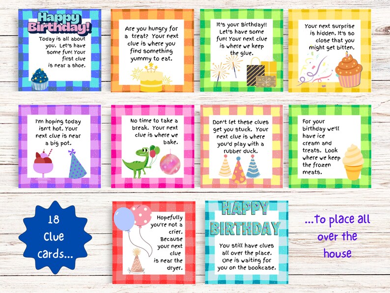 Birthday Scavenger Hunt for Kids Birthday Treasure Hunt Birthday Party ...