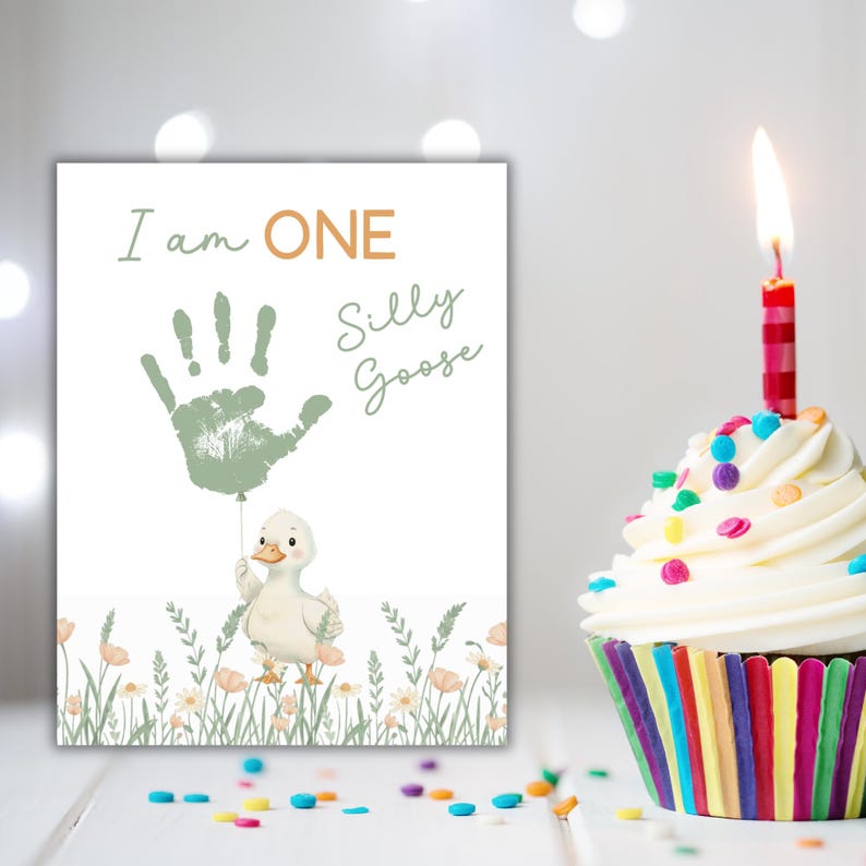 One Silly Goose Birthday Handprint Craft My First Birthday Baby ...