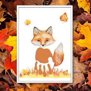 Fall Handprint Art, Woodland Animal Handprint Craft Preschool Activity ...