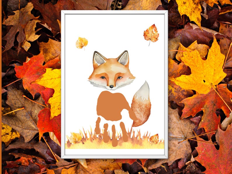 Fall Handprint Art, Woodland Animal Handprint Craft Preschool Activity ...