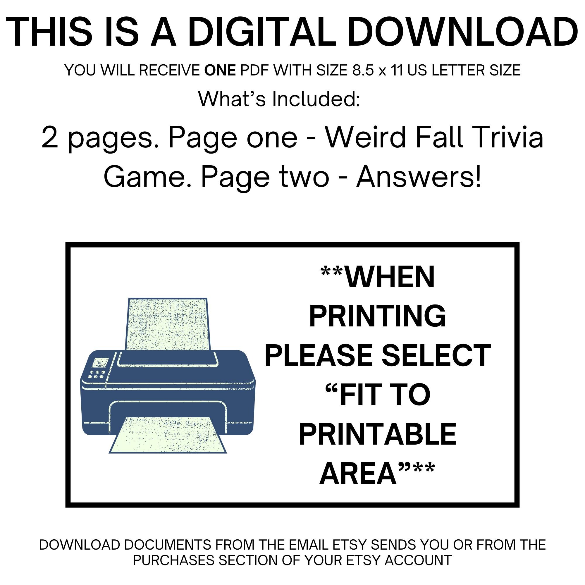 Fun Facts Fall Autumn Trivia Game Friendsgiving Trivia for Adults ...