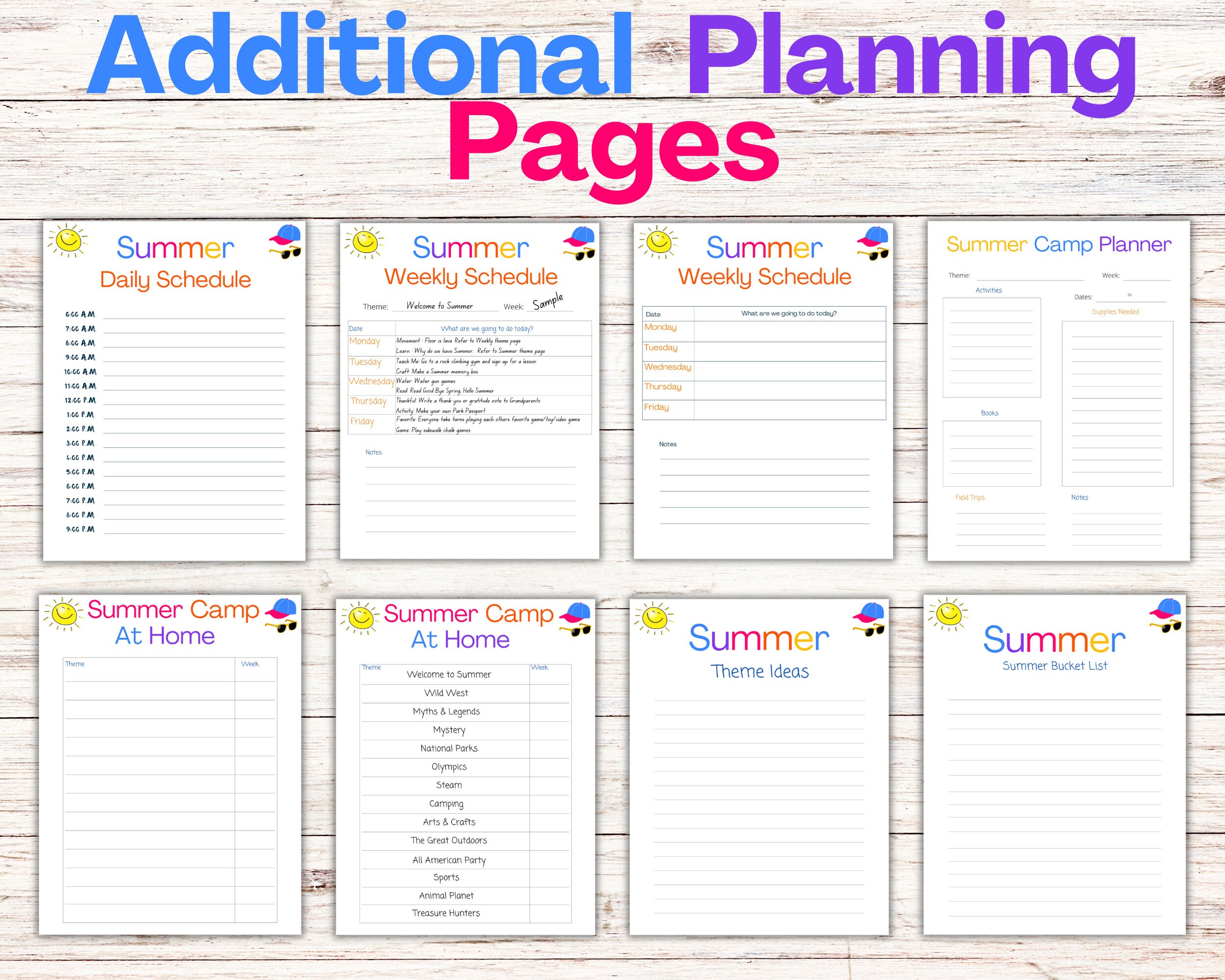 Summer Camp at Home, Summer Planner, Kids Summer Schedule, Summer ...