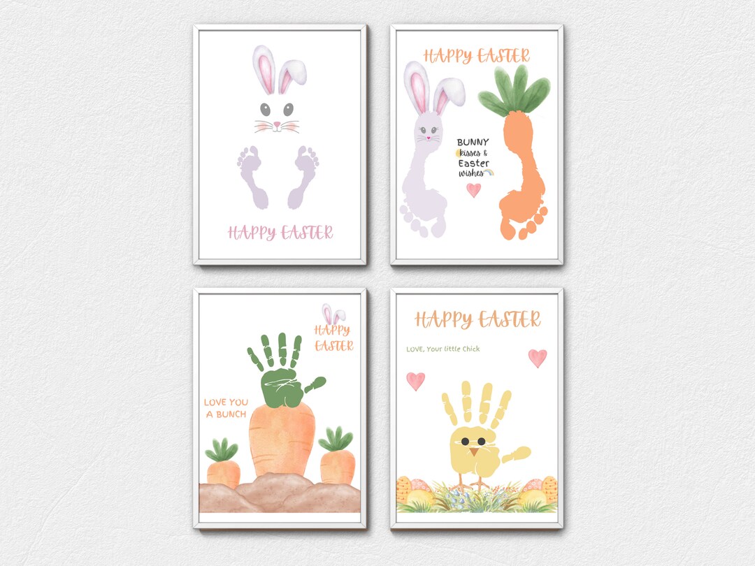 Easter Handprint Craft, Easter Footprint Art, Bunny Footprint, Bunny ...
