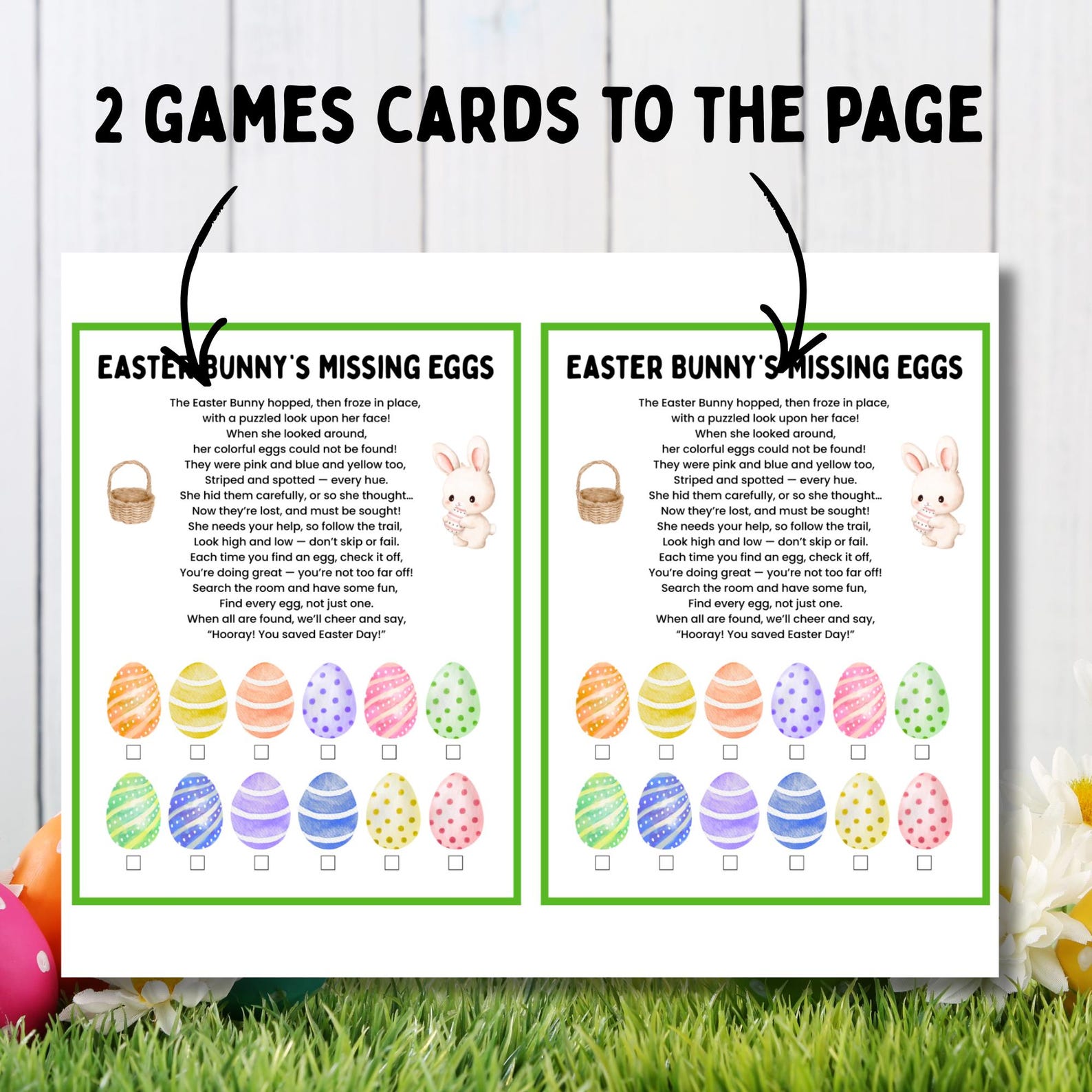 Easter Bunny Egg Hunt Game Ester Bunny Egg Scavenger Treasure Hunt Kids ...