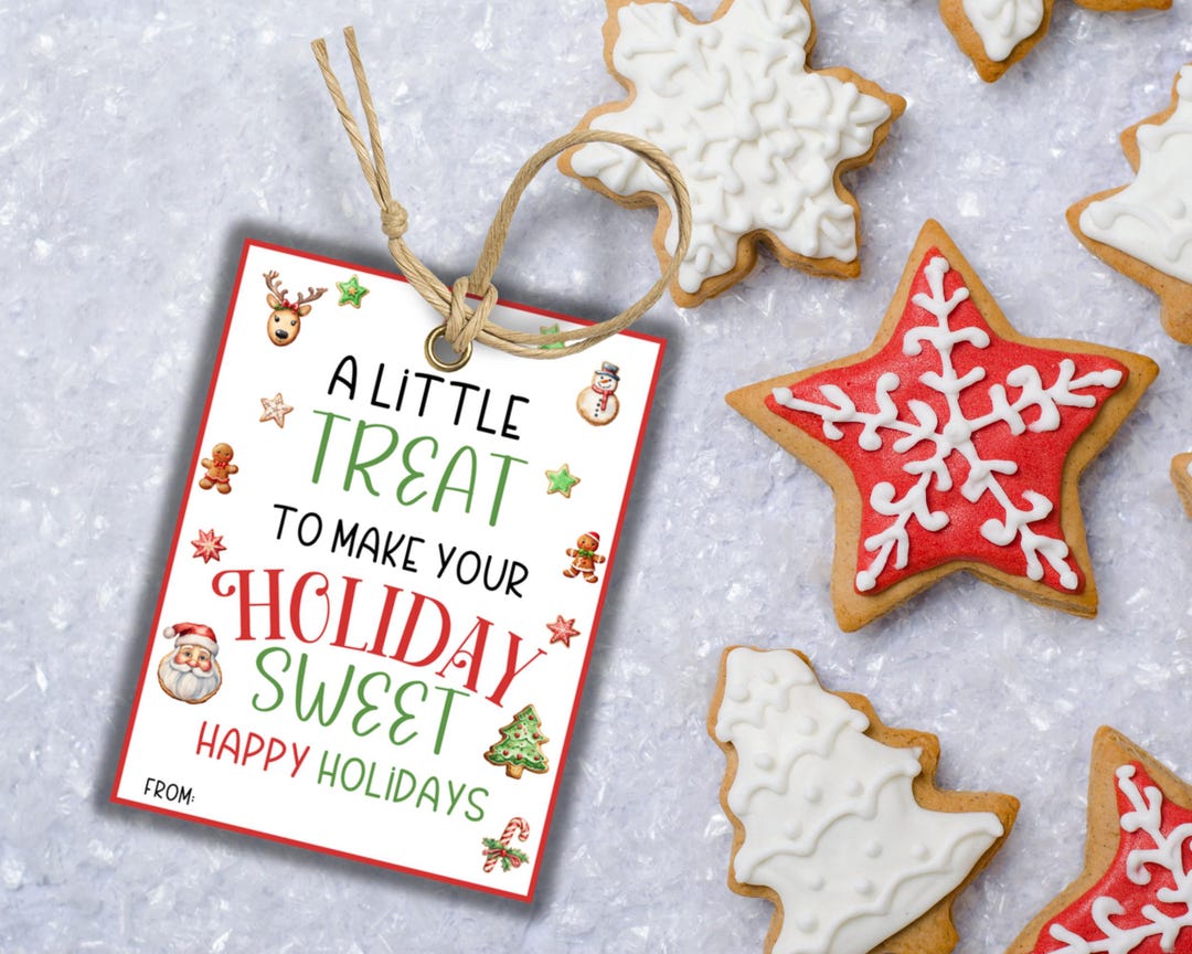 Christmas Cookie Tag, Christmas Teacher Appreciation Tag, Holiday Gift ...