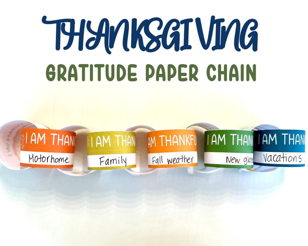 Thanksgiving Gratitude Paper Chain, Family Thanksgiving Activity ...